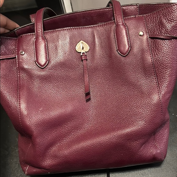 kate spade | Bags | Kate Spade Purple Tote With Leather Finish And Gold ...